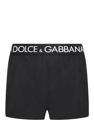 Dolce & Gabbana Logo Band Swim Shorts - Black/white