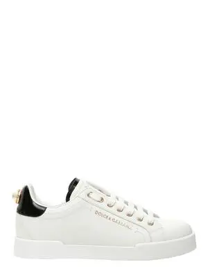 Dolce & Gabbana Portofino Pearl Sneakers - White/black