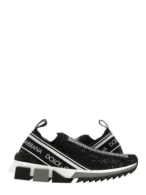 Dolce & Gabbana Sorrento Crystal Slip-on Sneakers - Black/white