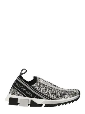 Dolce & Gabbana Sorrento Crystal Slip-on Sneakers - Grey/black