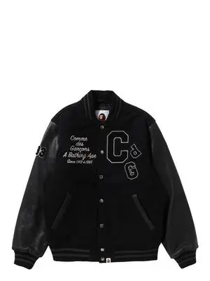 A BATHING APE X Comme Des Garcons Osaka Varsity Jacket - Black