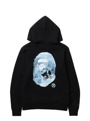 A BATHING APE X E.t. Ape Head Zip Hoodie - Black