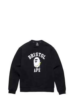 A BATHING APE X F.c.r.b. College Crewneck Sweatshirt - Black