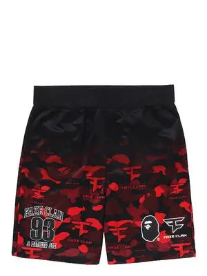 A BATHING APE X Faze Clan Game Shorts - Red