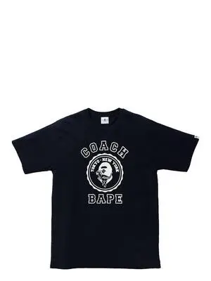 A BATHING APE X Coach College Tee Shirt - Navy Blue