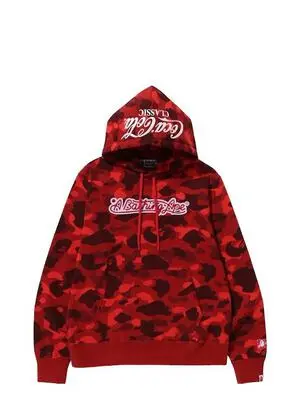 A BATHING APE X Cocacola Camo Ape Head Pullover Hoodie - Red