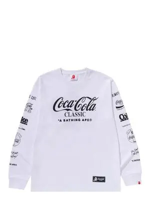 A BATHING APE X Cocacola Milo Long Sleeve Tee Shirt - White