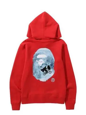 A BATHING APE X E.t. Ape Head Zip Hoodie - Red