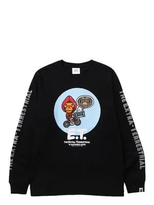 A BATHING APE X E.t. Baby Milo Long Sleeve Tee Shirt - Black