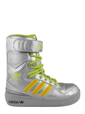 Adidas Js Snow High-top Sneakers - Metallic Silver/light Orange/slime