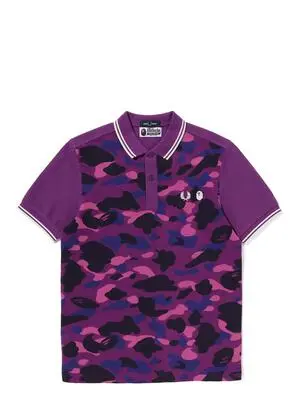 A BATHING APE X Fred Perry Camo Polo Shirt - Purple