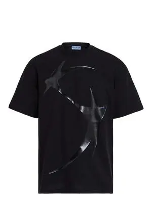 MUGLER H&m Printed T-shirt - Black