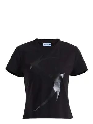 MUGLER H&m X Printed Fitted T-shirt - Black