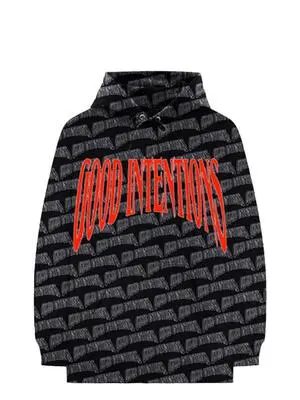 NAV X Vlone All Over Print Hoodie - Black