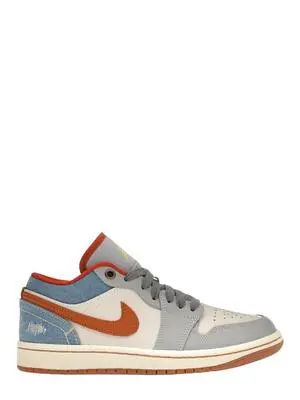 JORDAN Jordan 1 Low Denim Sneakers Phantom/coconut Milk/amber Brown