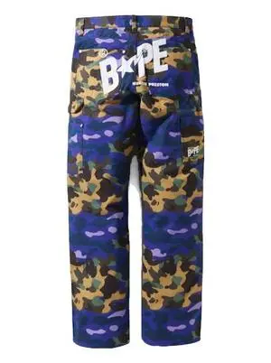 A BATHING APE X Heron Preston Camo Painter Pants - Purple