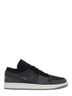 JORDAN 1 Low Craft Inside Out Sneakers - Black/grey/orange