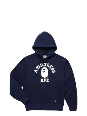A BATHING APE BAPE X JJJJound Relaxed Classic College Pullover Hoodie Navy Blue