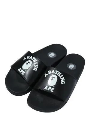 A BATHING APE College Slide Sandals - Black