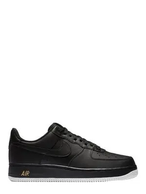 Nike Air Force 1 Low Crest Logo Sneakers Black/summit White/metallic Gold