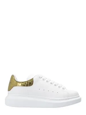 Alexander McQueen Oversized Crocodile Sneakers - White/gold