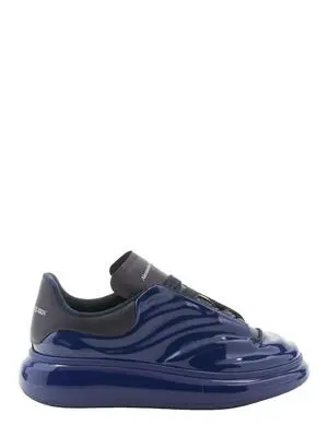 Alexander McQueen Oversized Gloss Sneakers Navy Blue