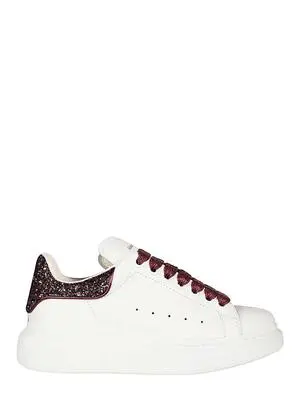Alexander McQueen Oversized Sneakers White Rose Glitter