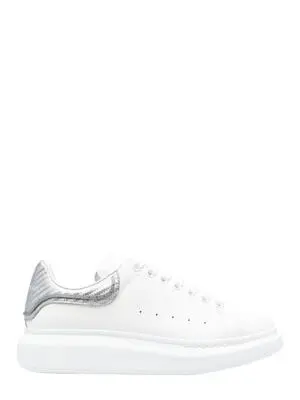 Alexander McQueen Oversized Metallicin Sneakers - White/silver