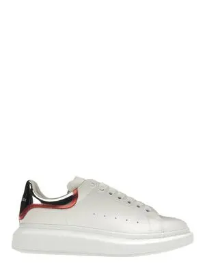 Alexander McQueen Oversized Metallic Sneakers - White/silver/red