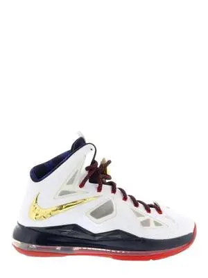 Nike Lebron X Sp Gold Medal Sneakers - White/metallic Gold/obsidian
