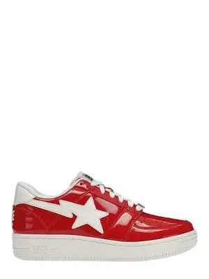 A BATHING APE Sta Low Patent Sneakers - Red/white