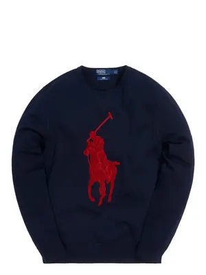 Kith X Polo Ralph Lauren Double Knit Crewneck Sweatshirt - Tech Blue