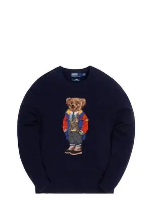 Kith X Polo Ralph Lauren Outdoor Bear Crewneck Sweatshirt - Navy Blue