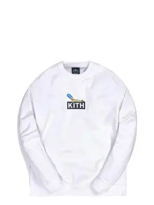 Kith X The Simpsons Marge Box Logo Crewneck Sweatshirt - White