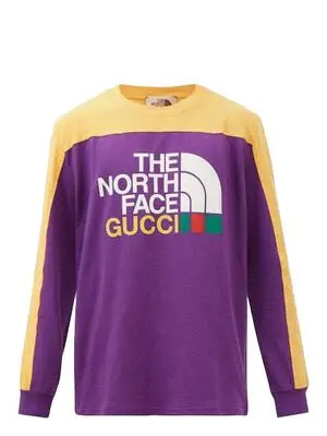 Gucci X The North Face Long Sleeve T Shirt - Purple/yellow