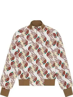 Gucci Web Print Technical Jersey Jacket - Brown/beige