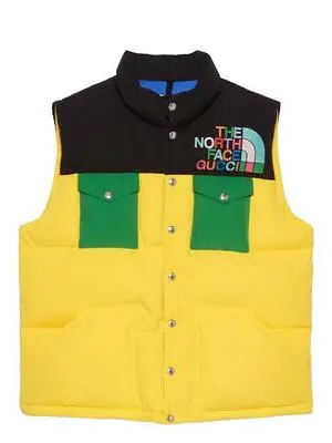 Gucci X The North Face Down Vest - Yellow/black/green