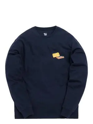 Kith X Tom & Jerry Long Sleeve Cheese Tee Shirt - Navy Blue