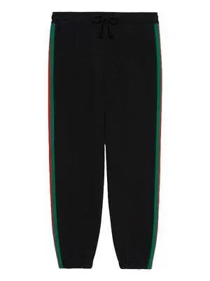 Gucci X The North Face Web Print Cotton Jogging Pants - Black Stonewash