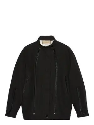 Gucci Zipper Detailed Denim Jacket - Black