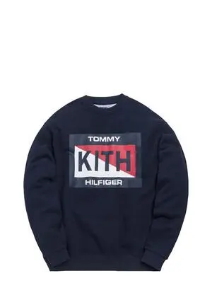 Kith X Tommy Hilfiger Slash Logo Crewneck Sweatshirt - Navy Blue