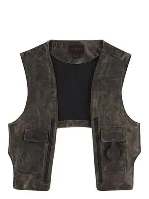 Nike Jordan X J Balvin Leather Vest - Brown/black