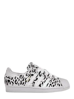 Adidas Superstar Leopard Print Sneakers - Cloud White/core Black/gold Metallic