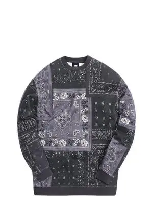 Kith Deconstructed Bandana Crewneck Sweatshirt - Black