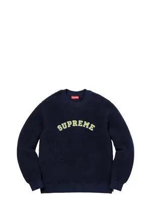 Supreme Supreme Polartec Deep Pile Crewneck Sweatshirt Navy