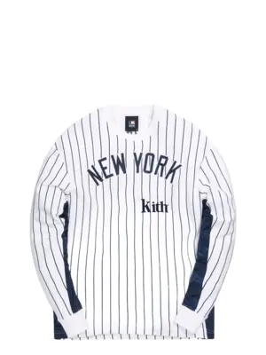 Kith For Major League Baseball New York Yankees Long Sleeve Combo Quinn - White Pinstripe