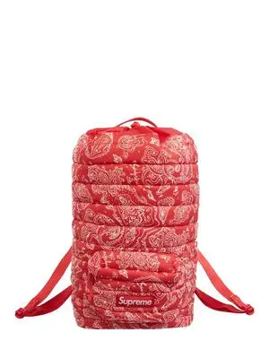 Supreme Puffer Backpack - Red Paisley