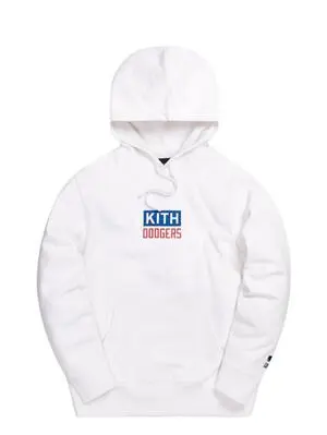 Kith For Major League Baseball Los Angeles Dodgers Logo Script Hoodie - White