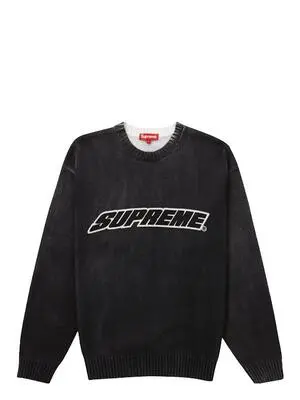 Supreme Printed Washed Sweater - Black