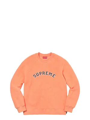 Supreme Polartec Deep Pile Crewneck Sweatshirt Peach